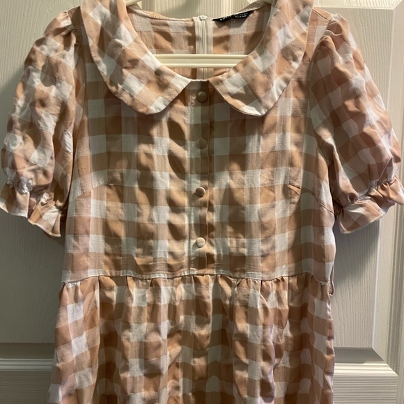 SHEIN | Dresses | Tan Checkered Dress | Poshmark
